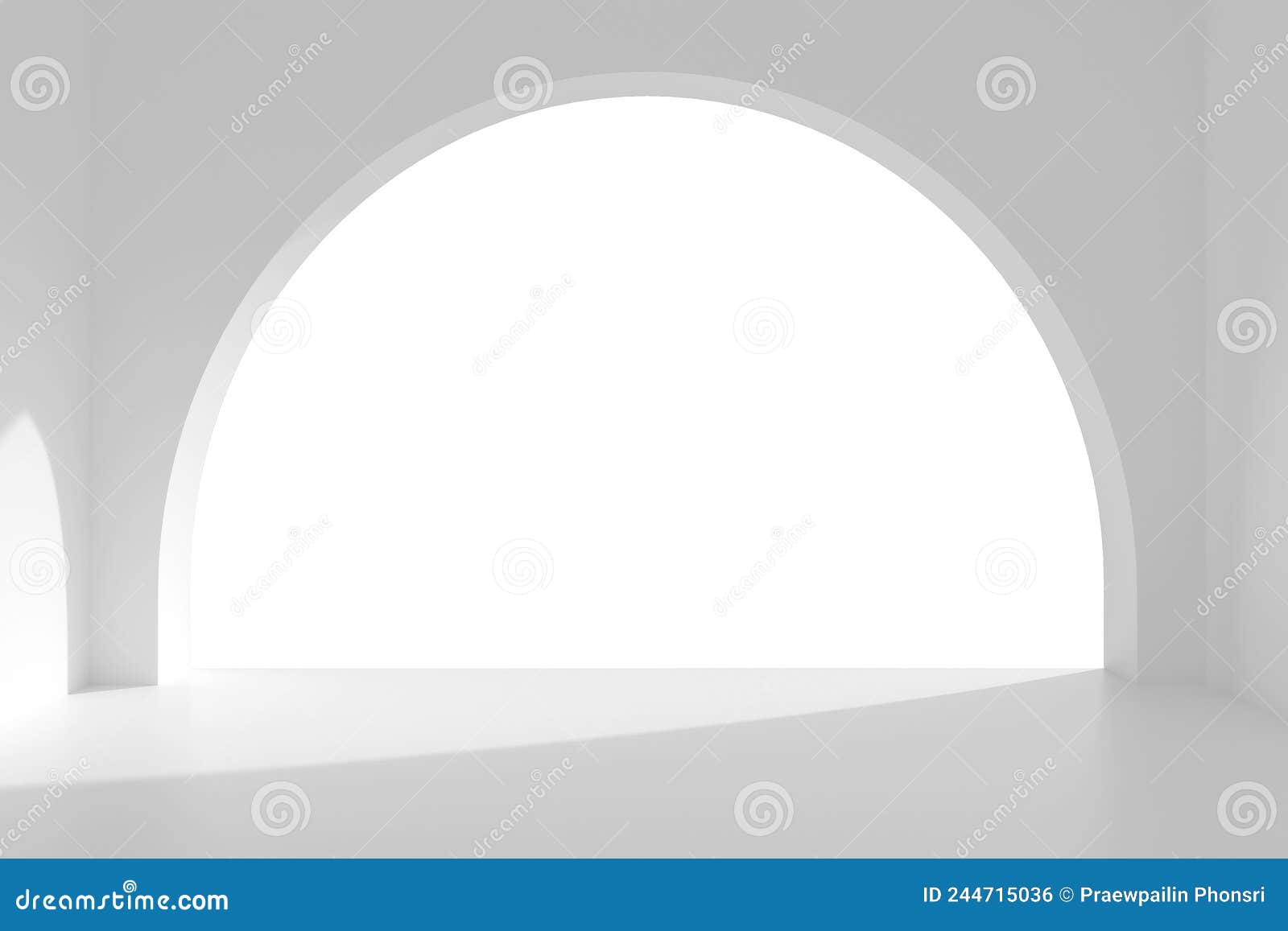 White Architecture Arc Hallway Corridor with Soft Shadow Stock ...