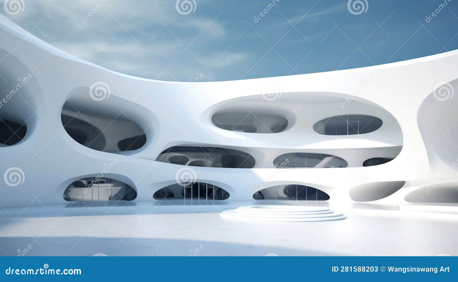 White Architecture Circular Background. Modern Building Design ... White Architecture Circular Background. Modern Building Design ...
