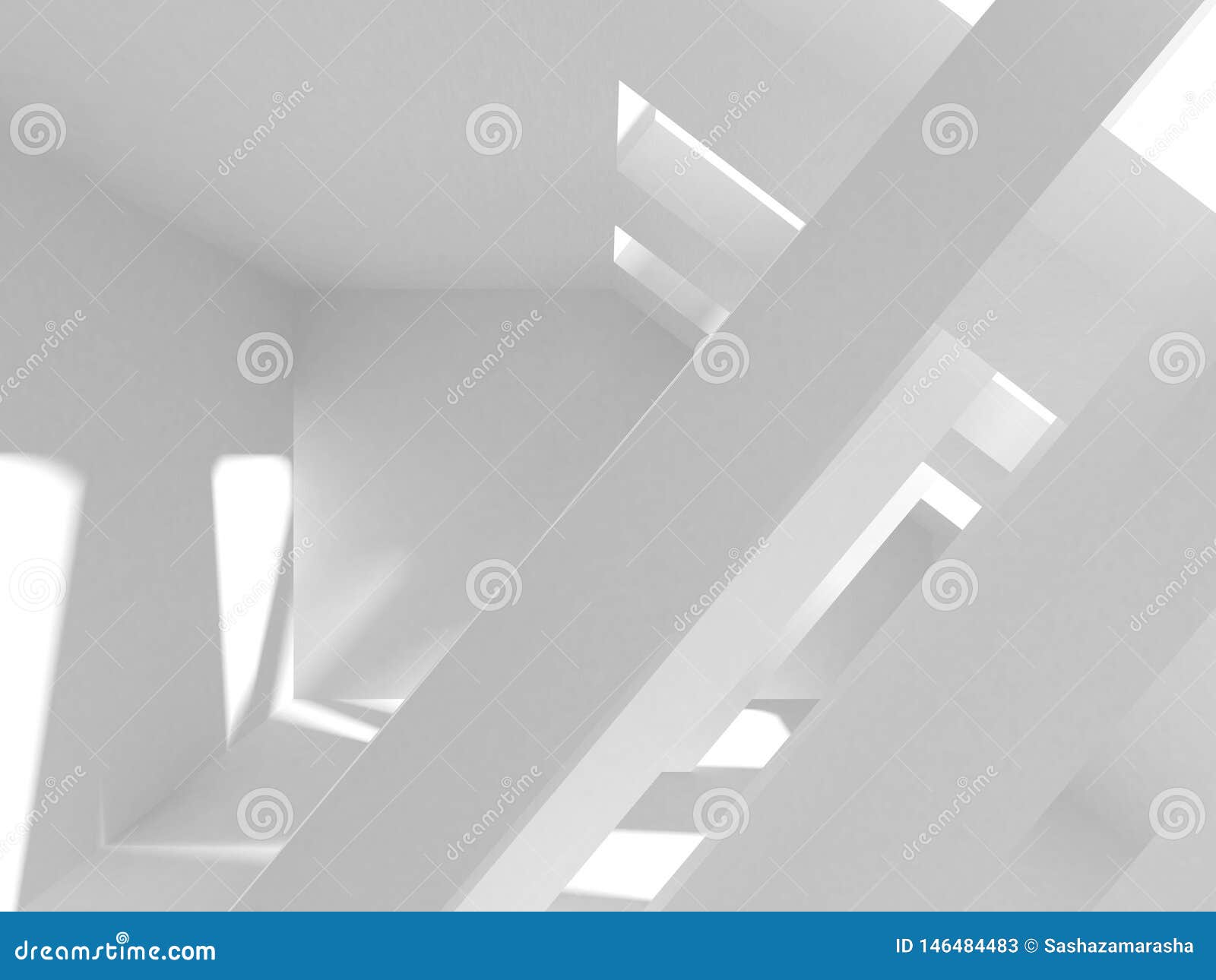 White Architecture Construction Modern Interior Background Stock ...