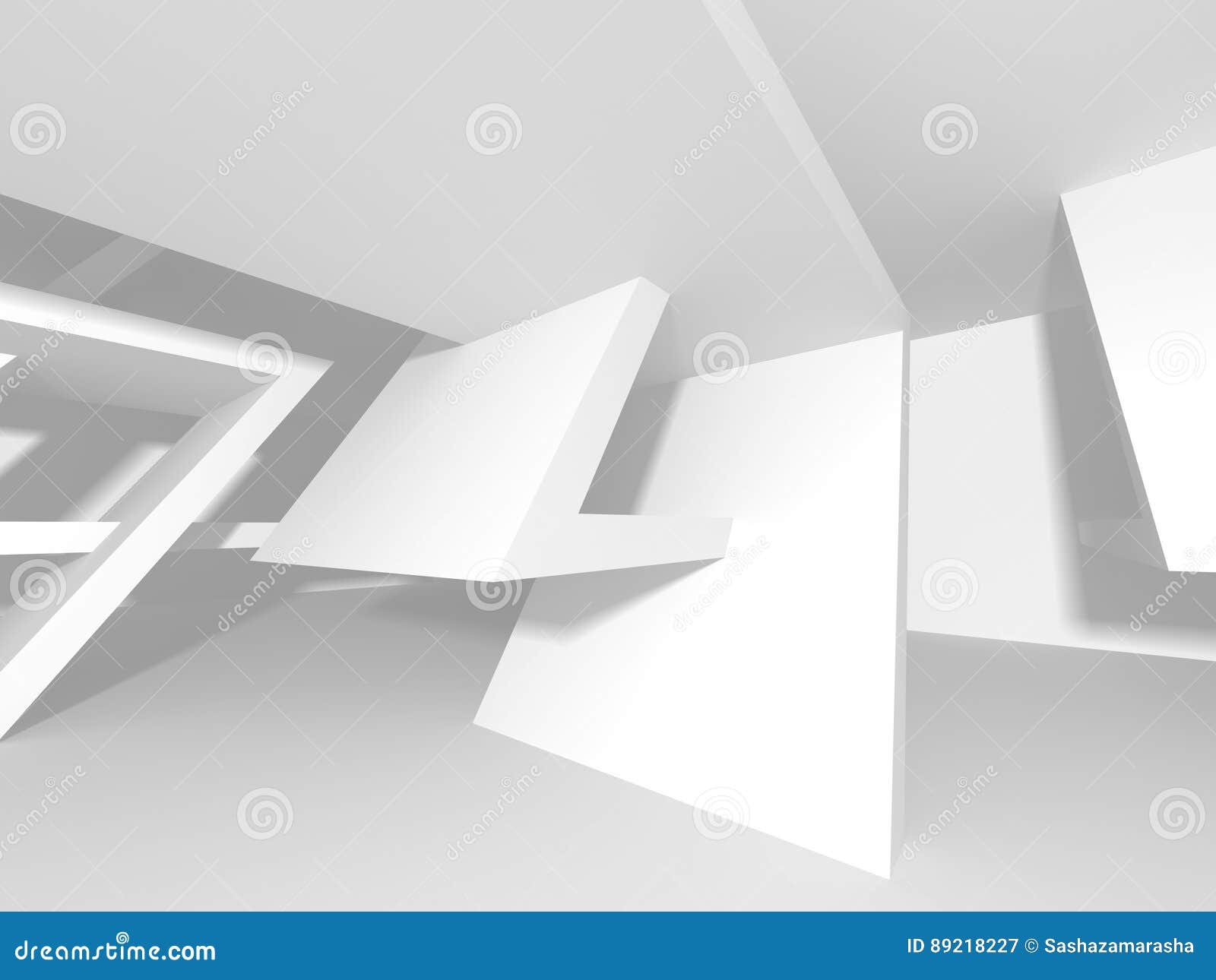 White Architecture Construction Modern Interior Background Stock ...