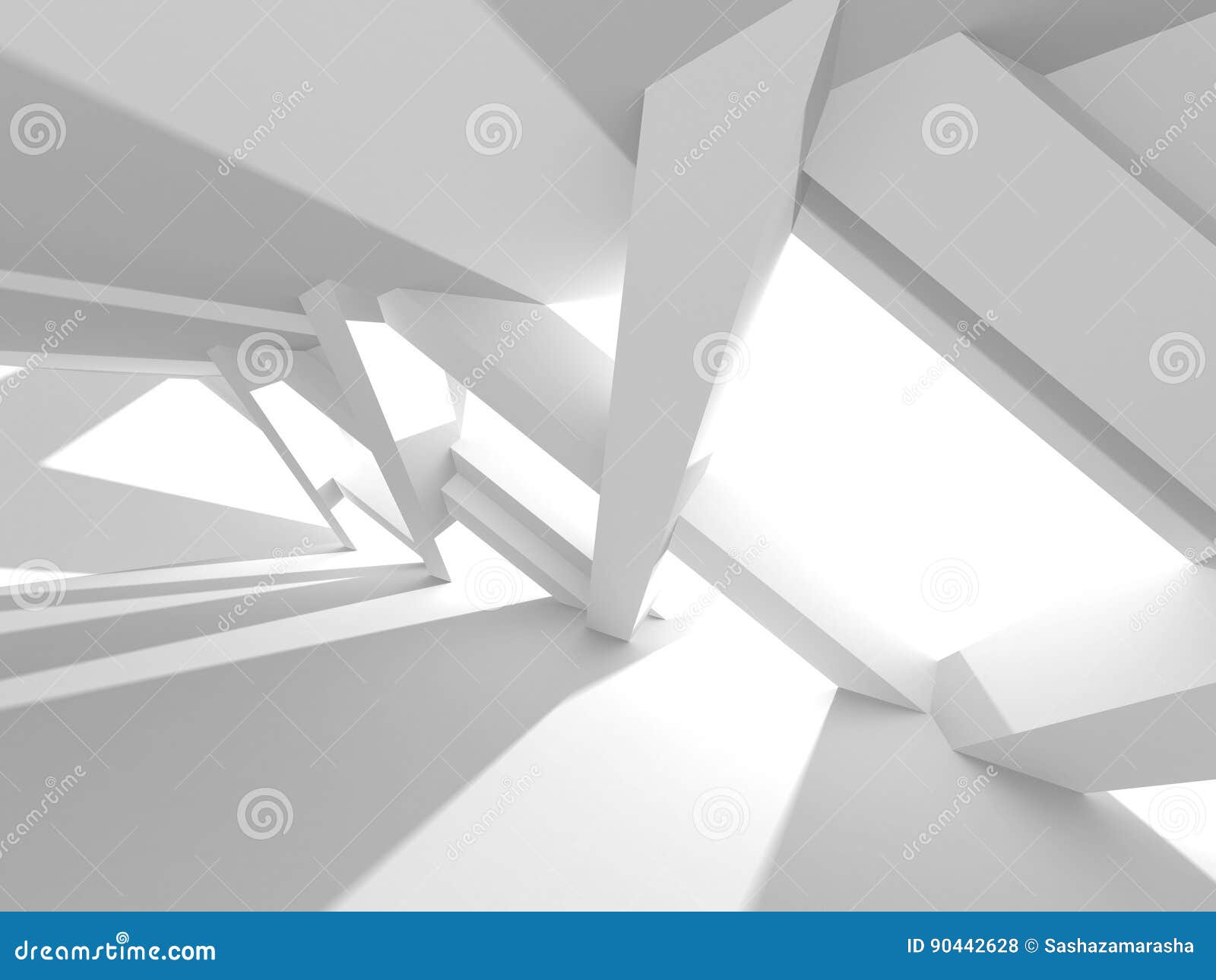 White Architecture Construction Modern Interior Background Stock ...