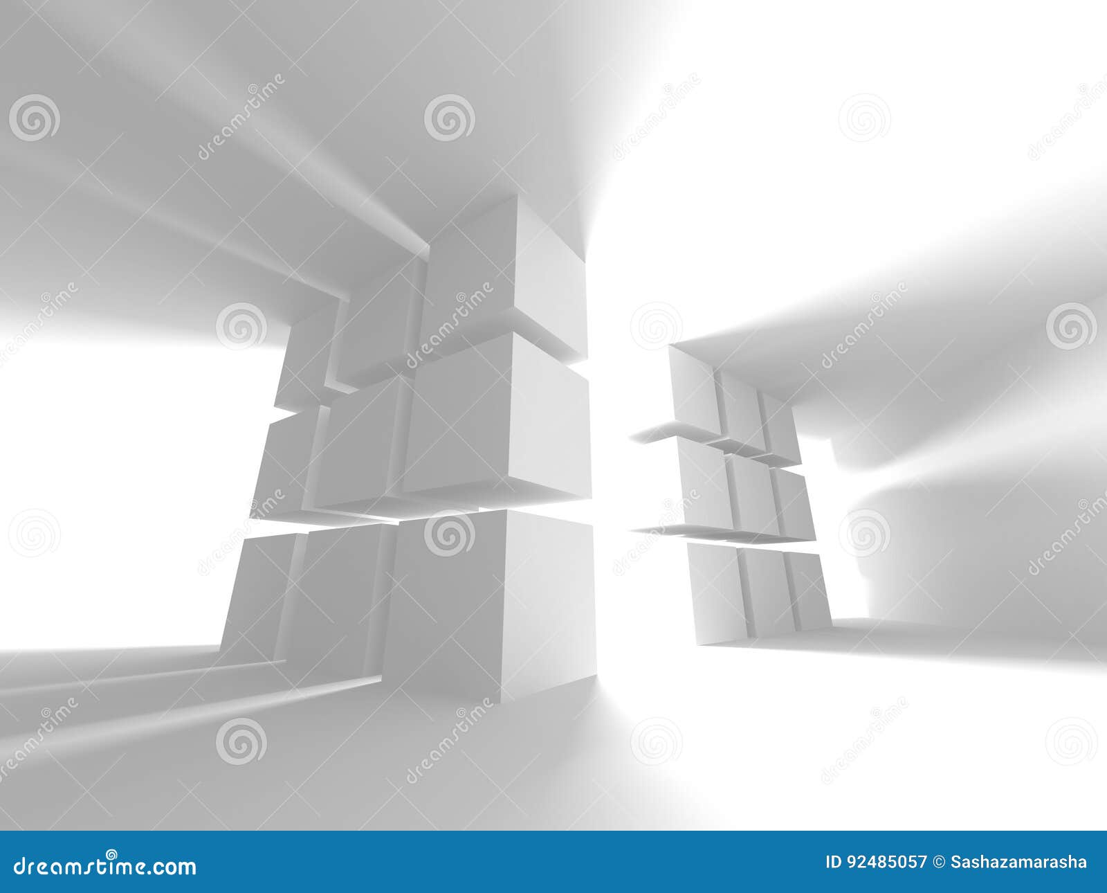 White Architecture Construction Modern Interior Background Stock ...