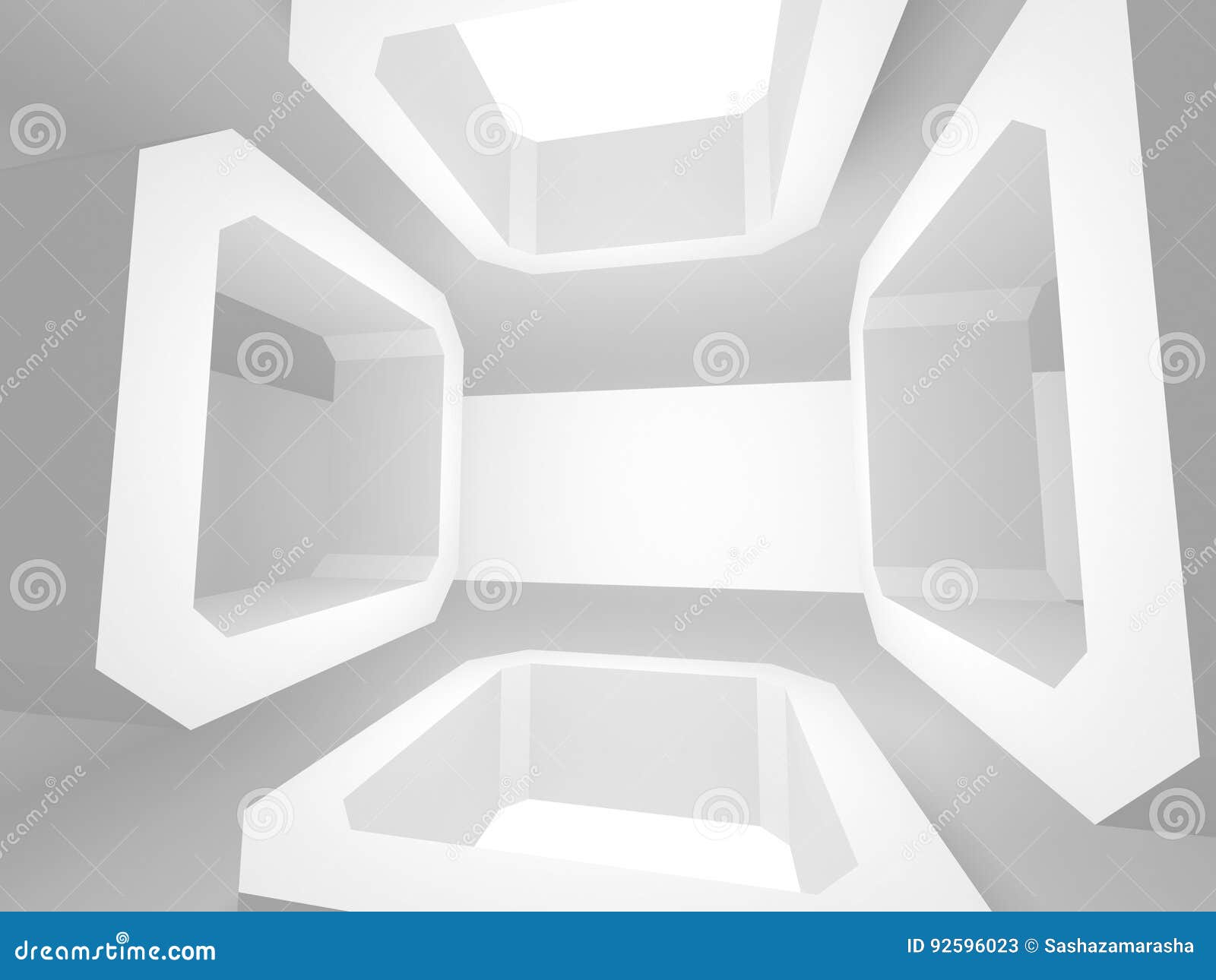 White Architecture Construction Modern Interior Background Stock ...