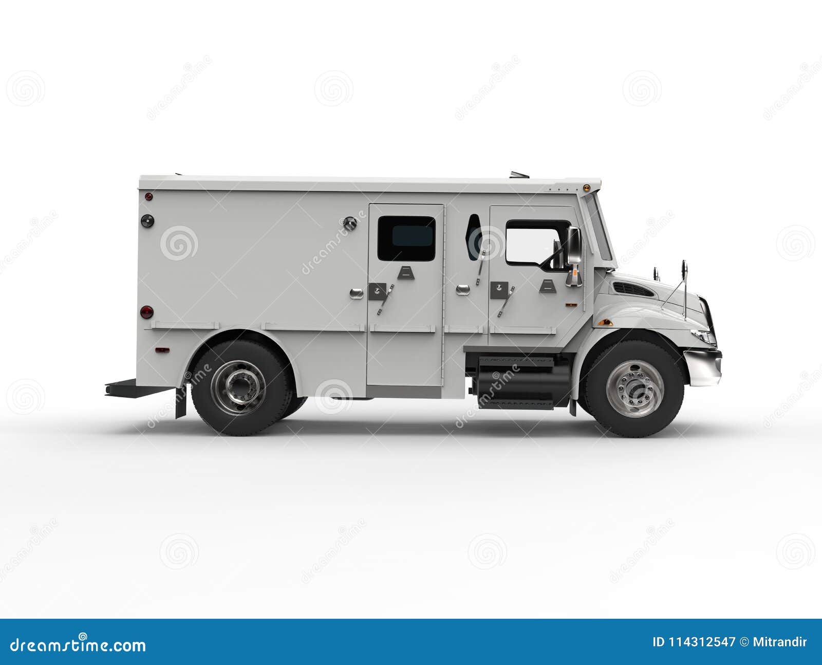 White Armored Transport Van - Side View Stock Illustration ...