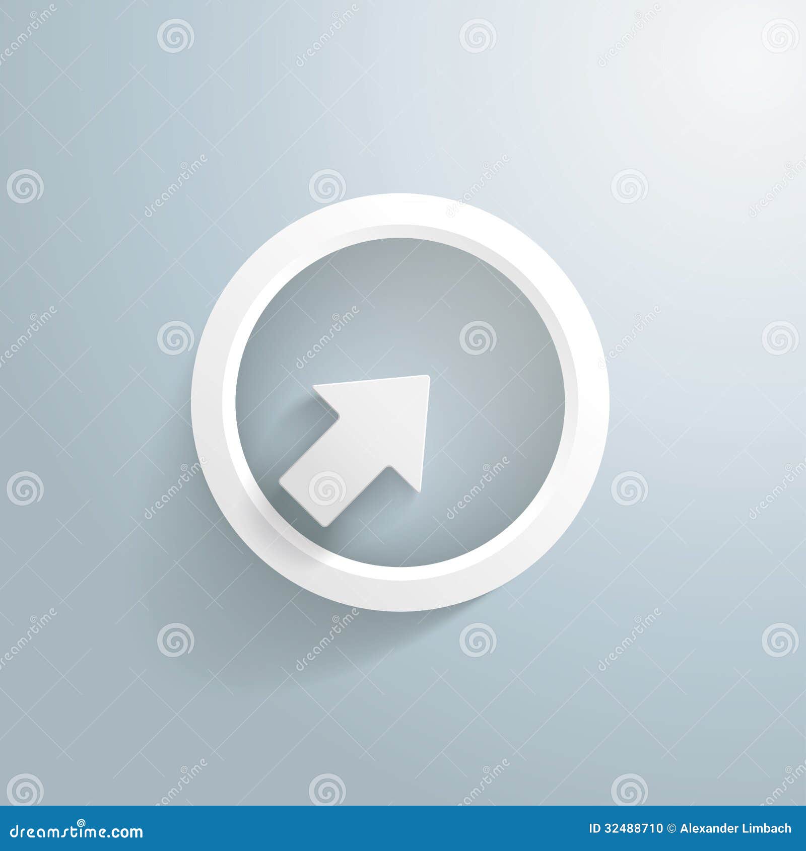 White Arrow with Circle stock vector. Illustration of grey - 32488710