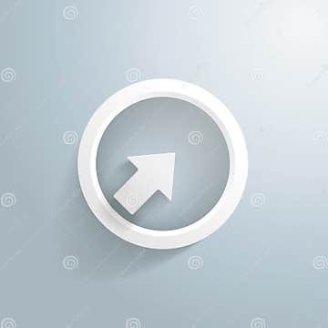 White Arrow with Circle stock vector. Illustration of grey - 32488710