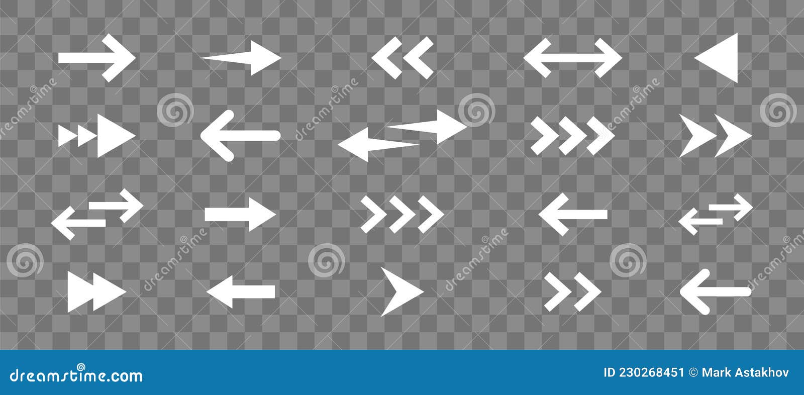 White Arrow Collection. Vector Illustration Stock Illustration ...