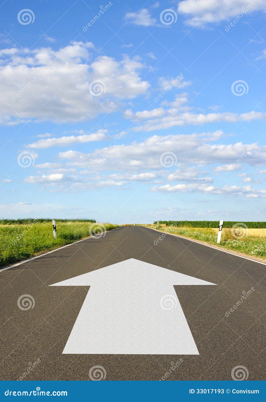 White Arrow on Deserted Road Stock Image - Image of roadway, outdoor ...