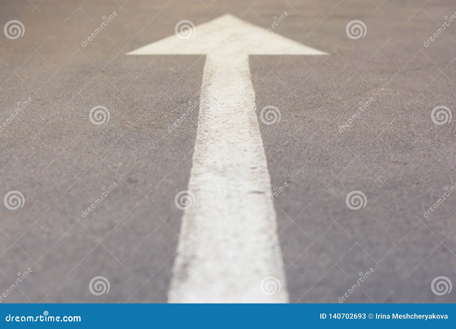 White Arrow Direction on the Road, Forward Stock Image - Image of ...