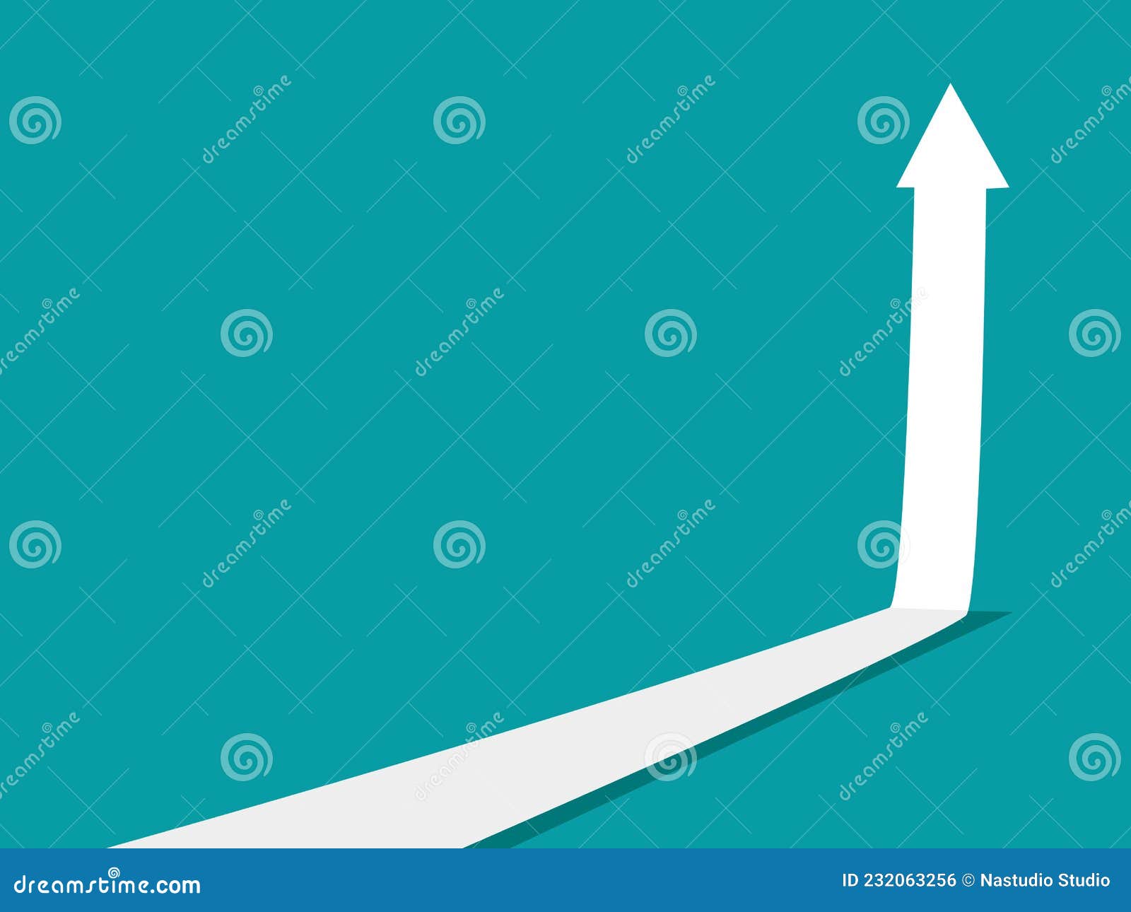 The White Arrow is Going Up. the Concept of Growth. Vector Illustration ...