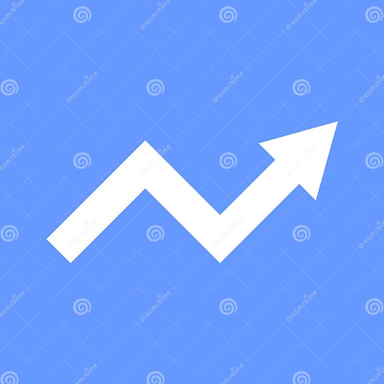White Arrow Graph on Blue Background. Vector Stock Vector ...