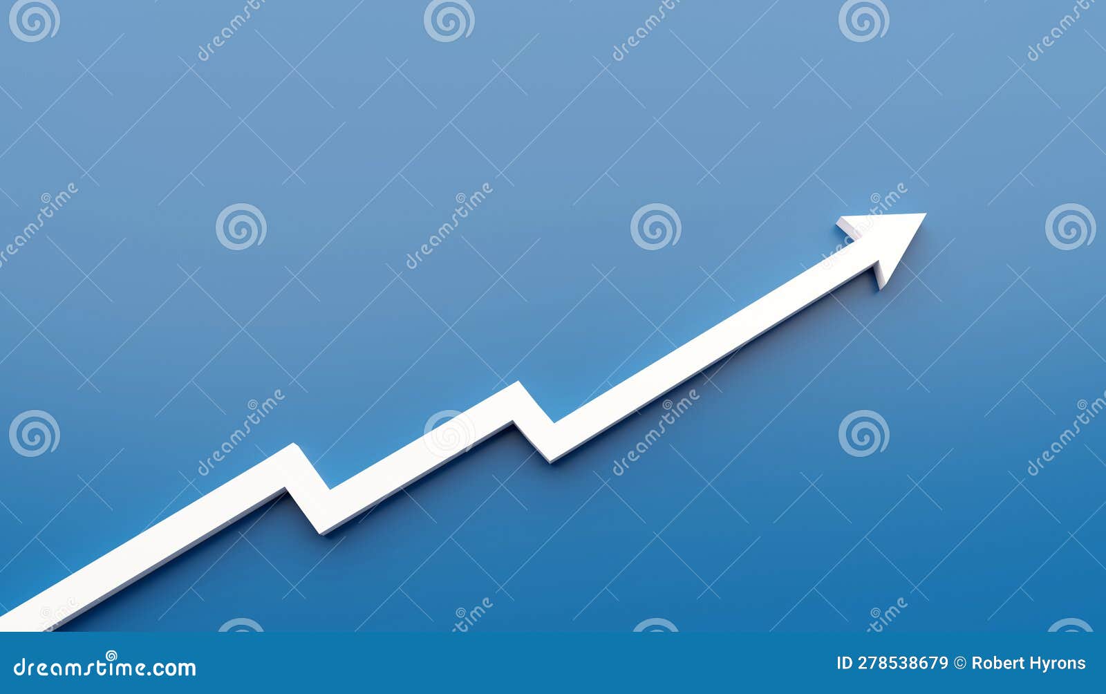 White arrow growth on blue stock image. Image of design - 278538679