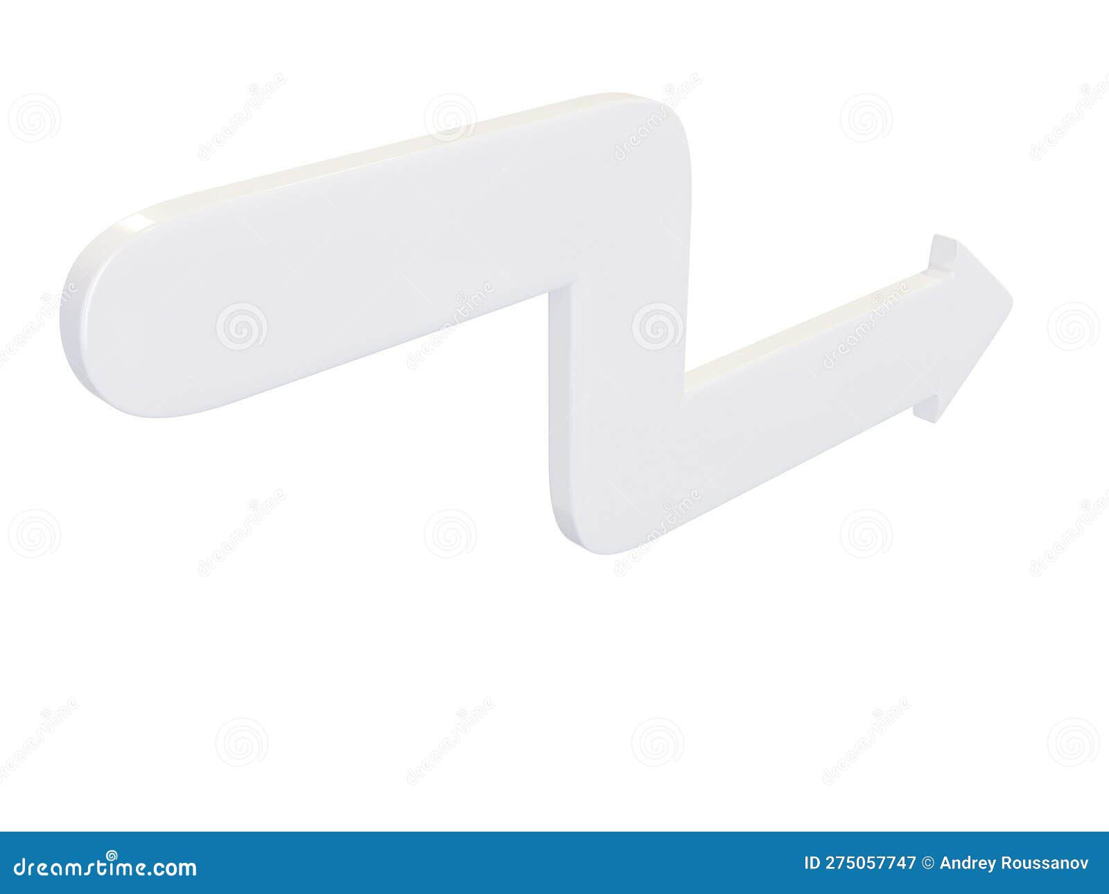 White Arrow Lightning. 3d Render. Stock Illustration - Illustration of ...
