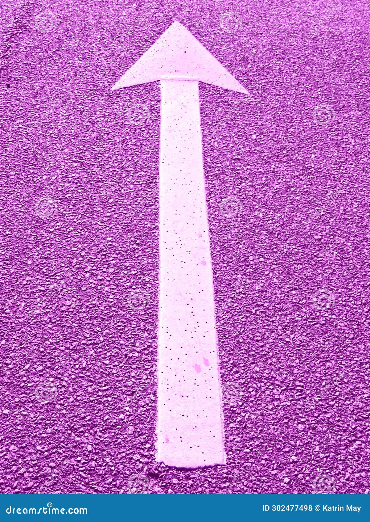 A White Arrow on a Pink Surface Pointing the Way Forward Stock Photo ...