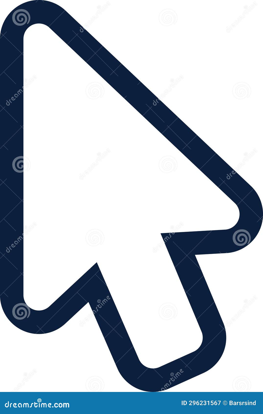 White Arrow Pointer on Computer Monitor Screen Stock Vector ...