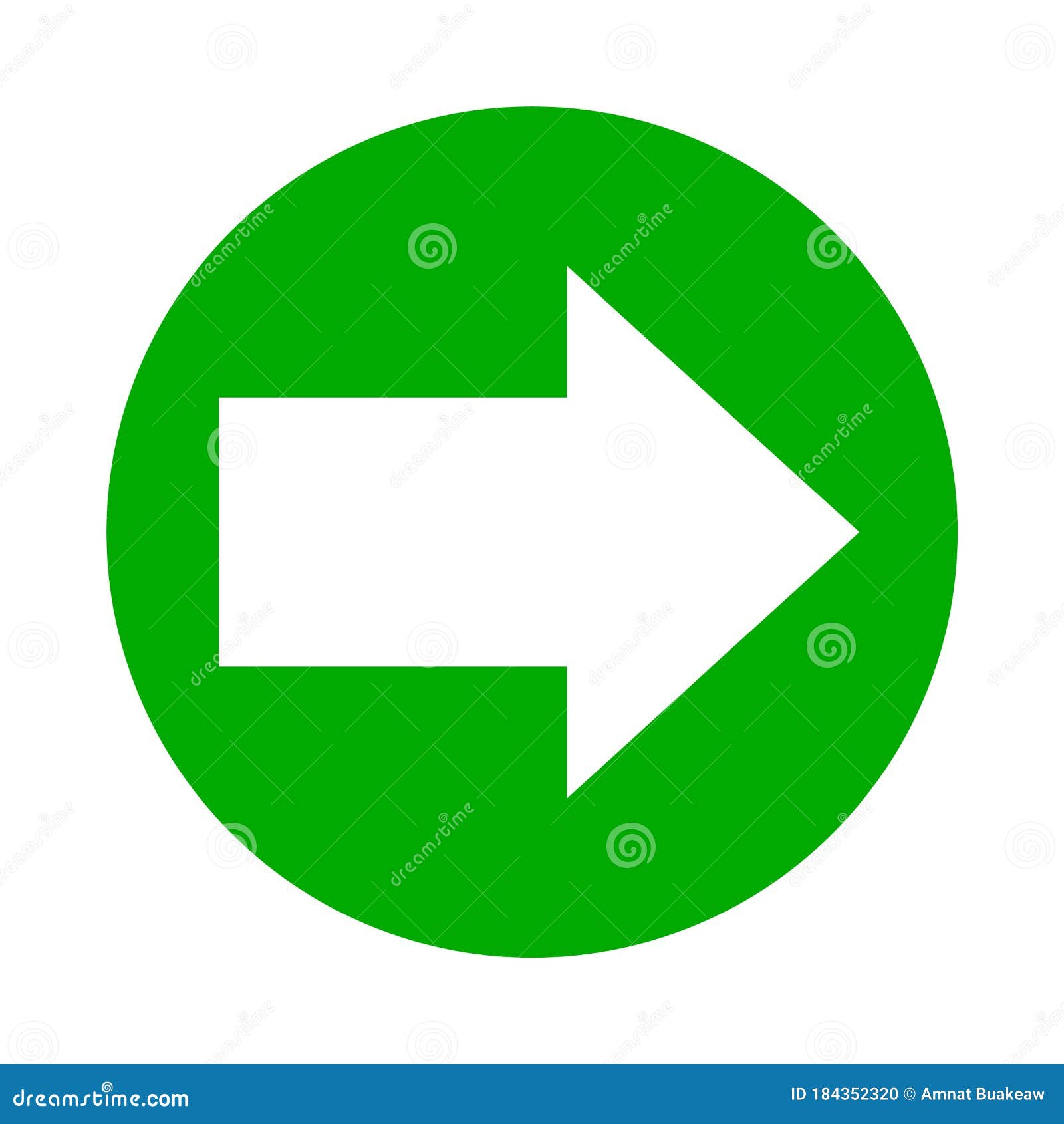 White Arrow Pointing Right in Circle Green for Icon Flat Isolated on ...