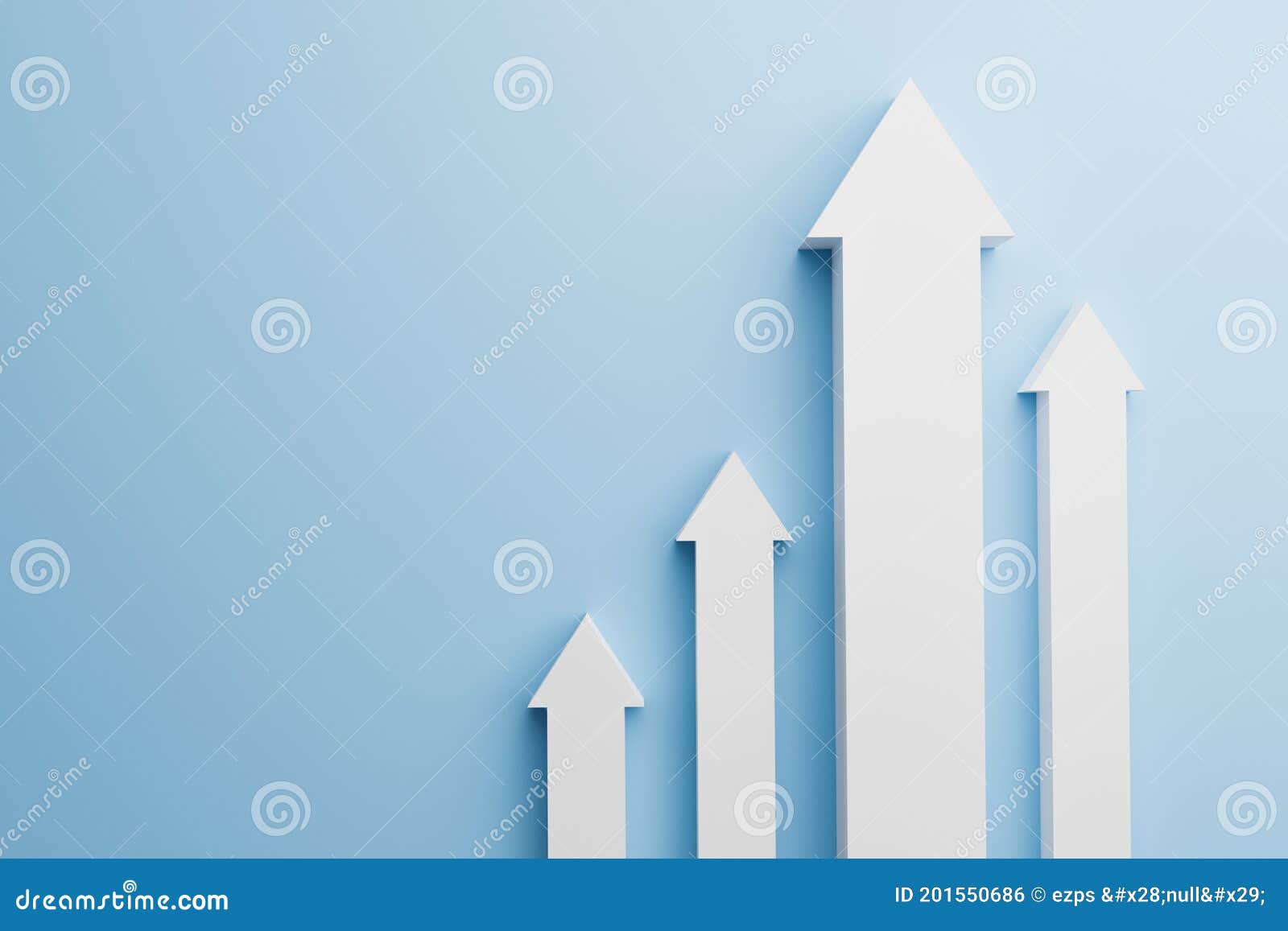 White Arrow Up To Growth Success, 3d Render, Progress Way and Forward ...
