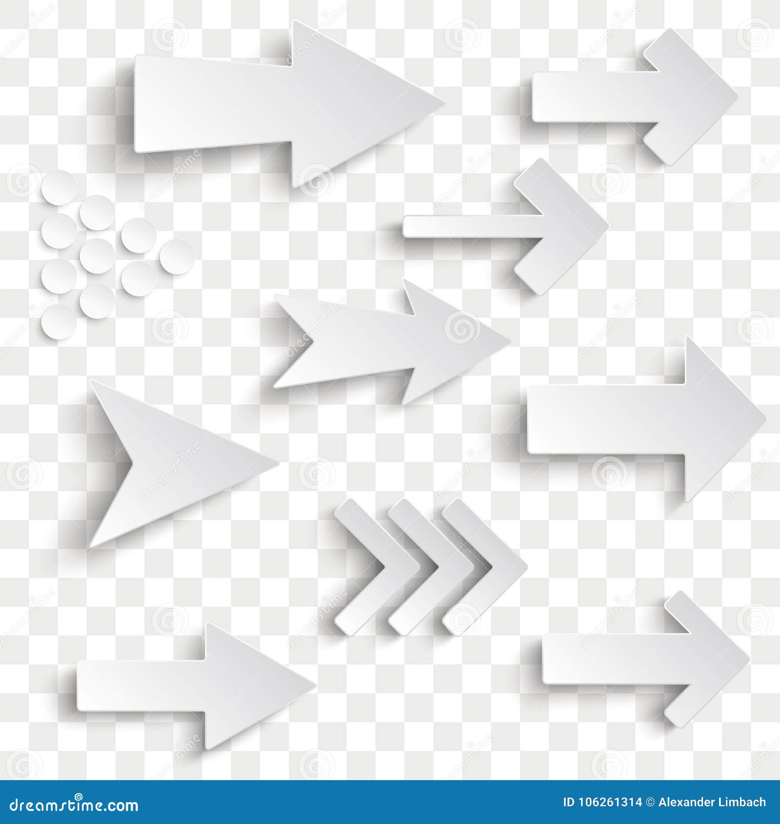 Arrows with Shadows Transparent Stock Vector - Illustration of ...