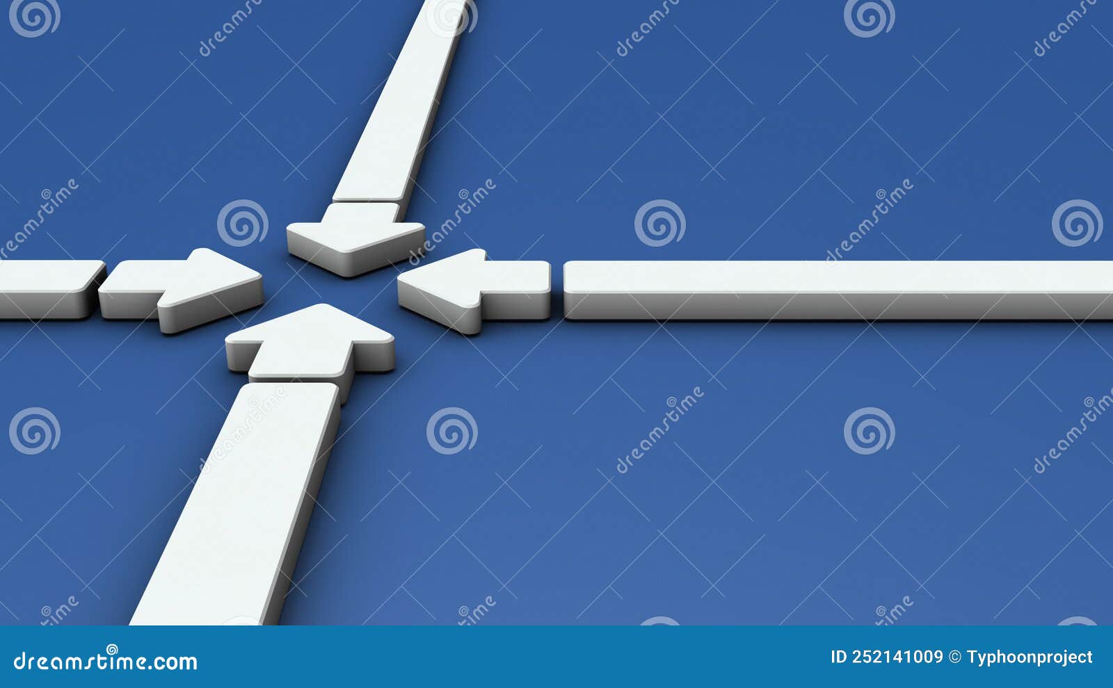 White Arrows Gathered From Four Sides. The Concept Of Unity And ...