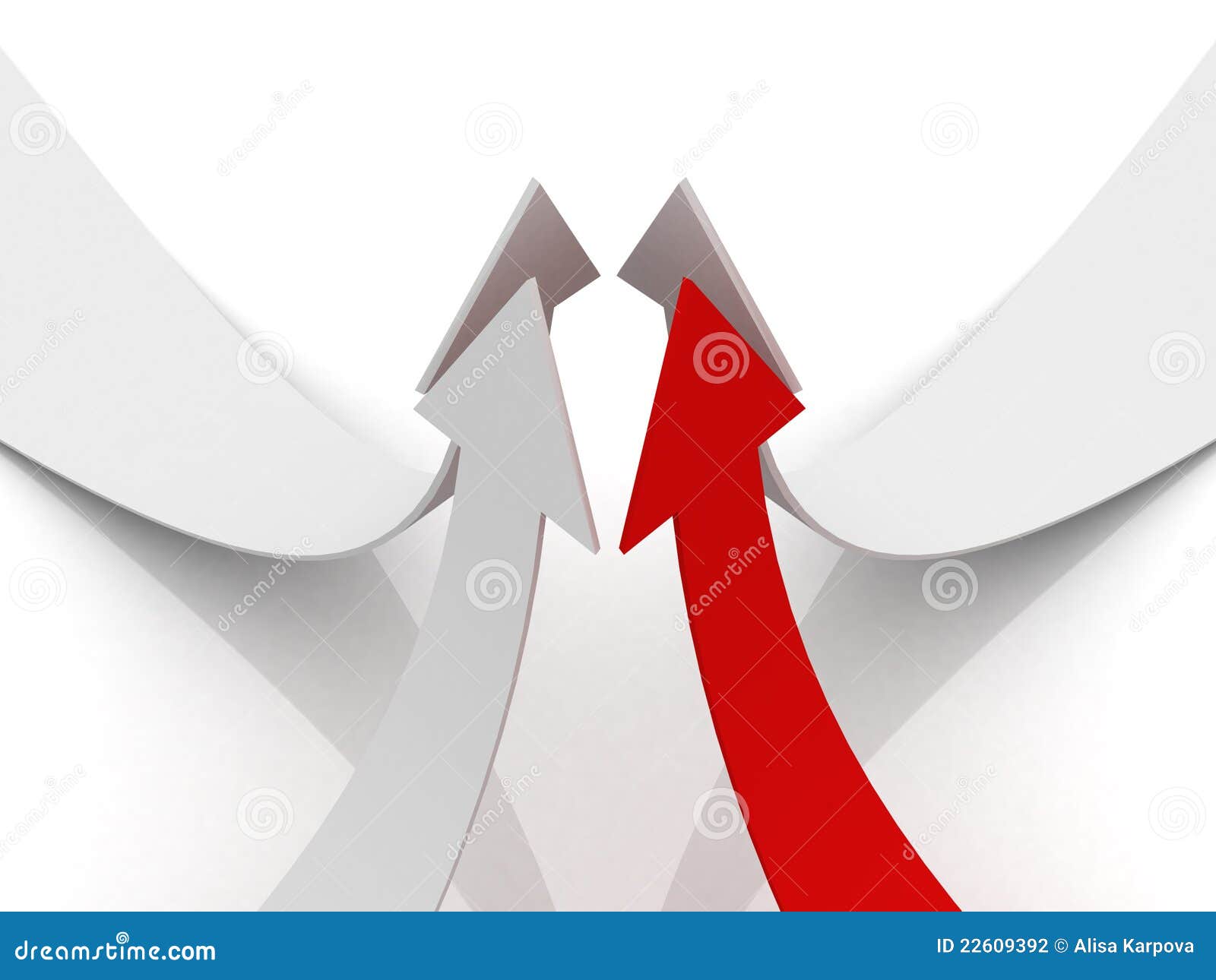 White Arrows Growing Up with Red Team Leader Stock Illustration ...