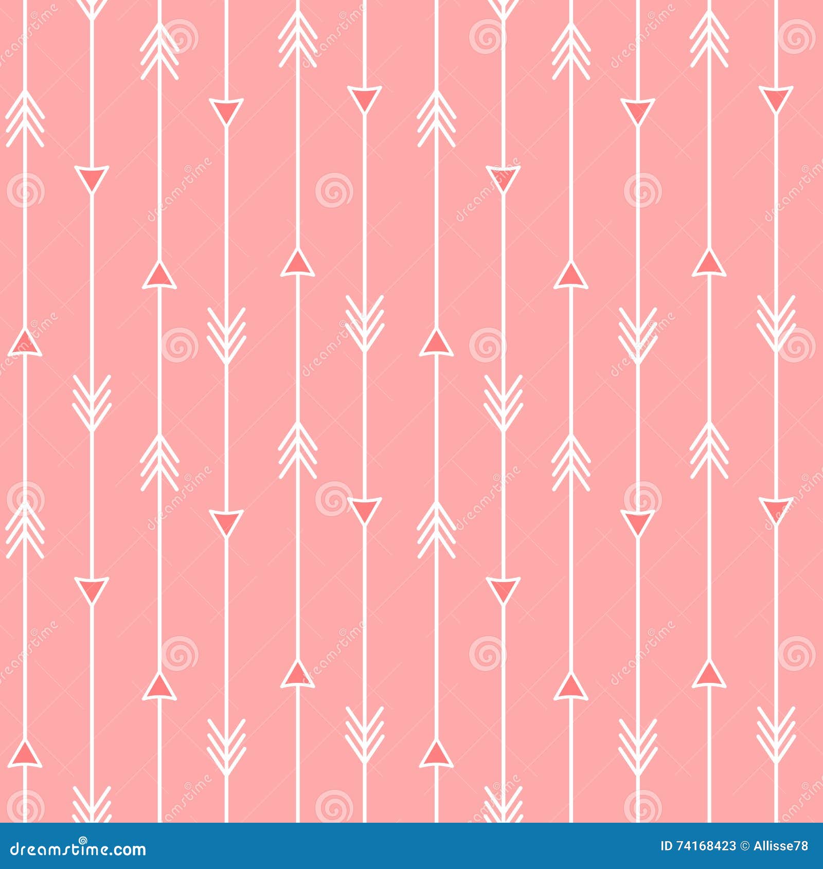 White Arrows on Pink Seamless Pattern Background Illustration Stock ...