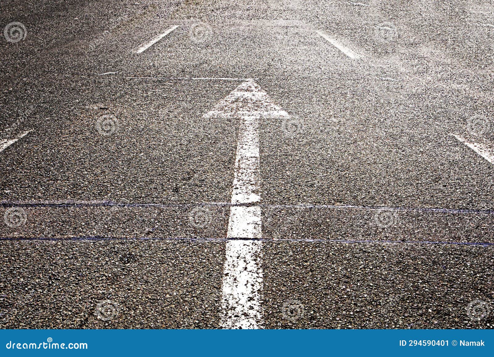 White Arrows Pointers on the Asphalt Stock Image - Image of markings ...