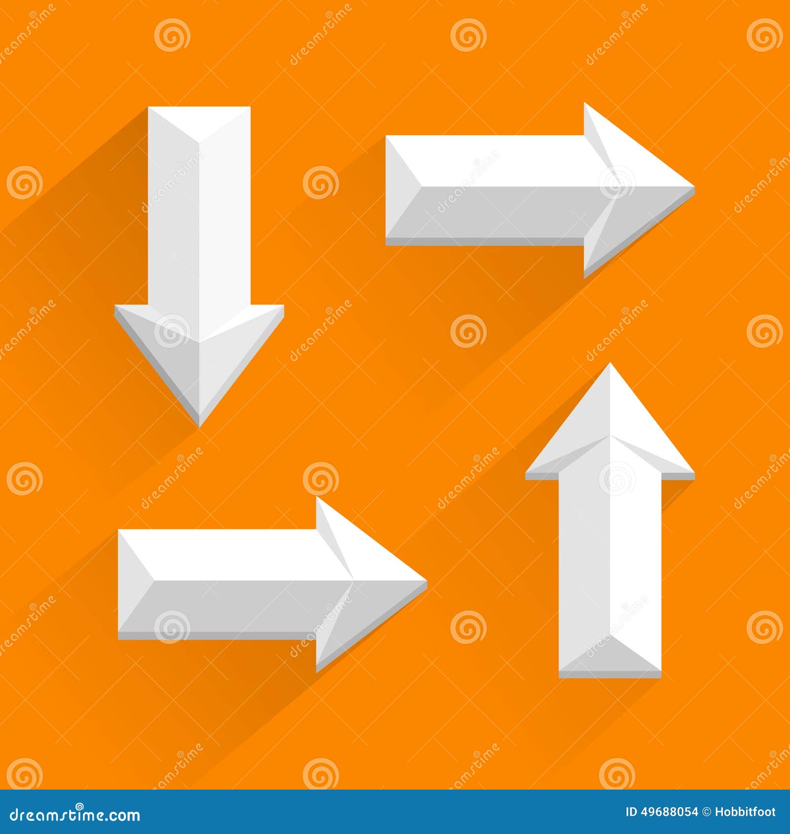 White arrows stock vector. Illustration of orange, downgrade - 49688054