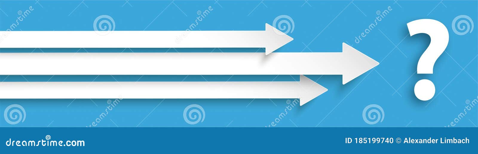 3 Arrows Question Blue Header Stock Vector - Illustration of bubble ...