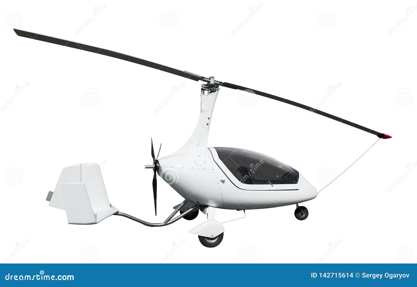 White Autogyro or Gyrocopter Stock Photo - Image of rotaplane ...