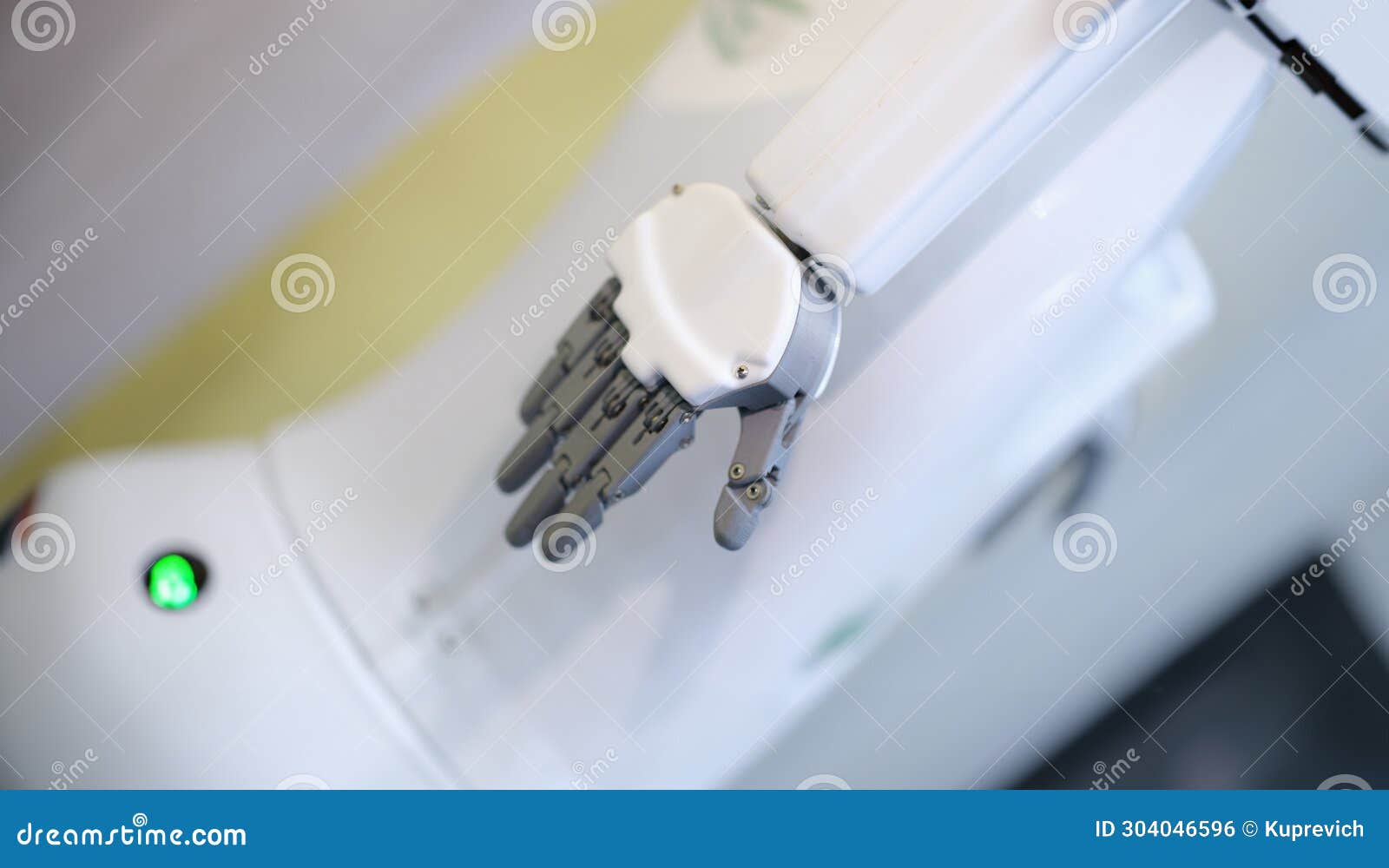 White Automated Arm of Computer Robot in Production Stock Photo - Image ...