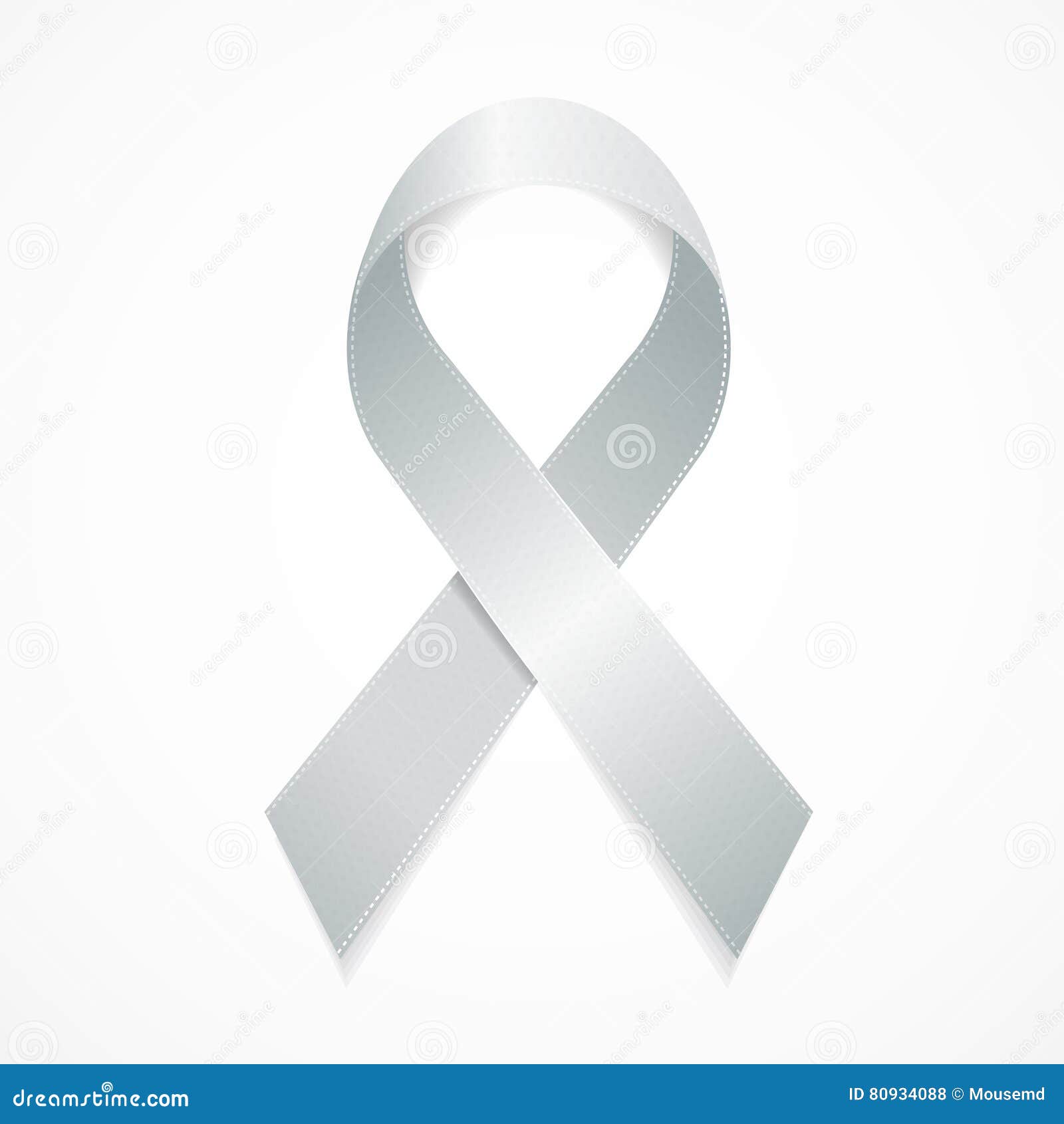 White Awareness Loop Ribbon Satin. Vector Stock Vector - Illustration ...