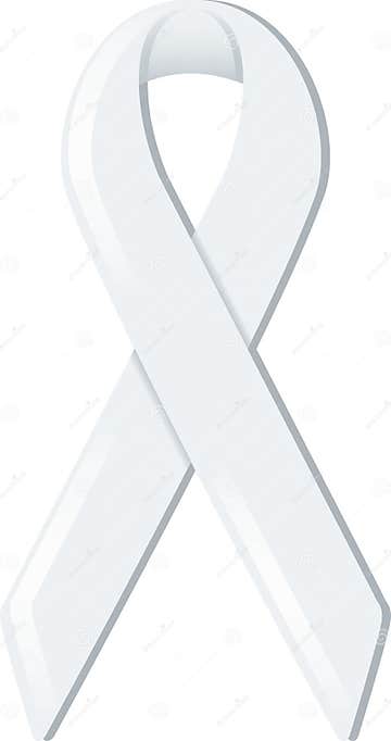 White Awareness Ribbon stock vector. Illustration of cause - 3312709