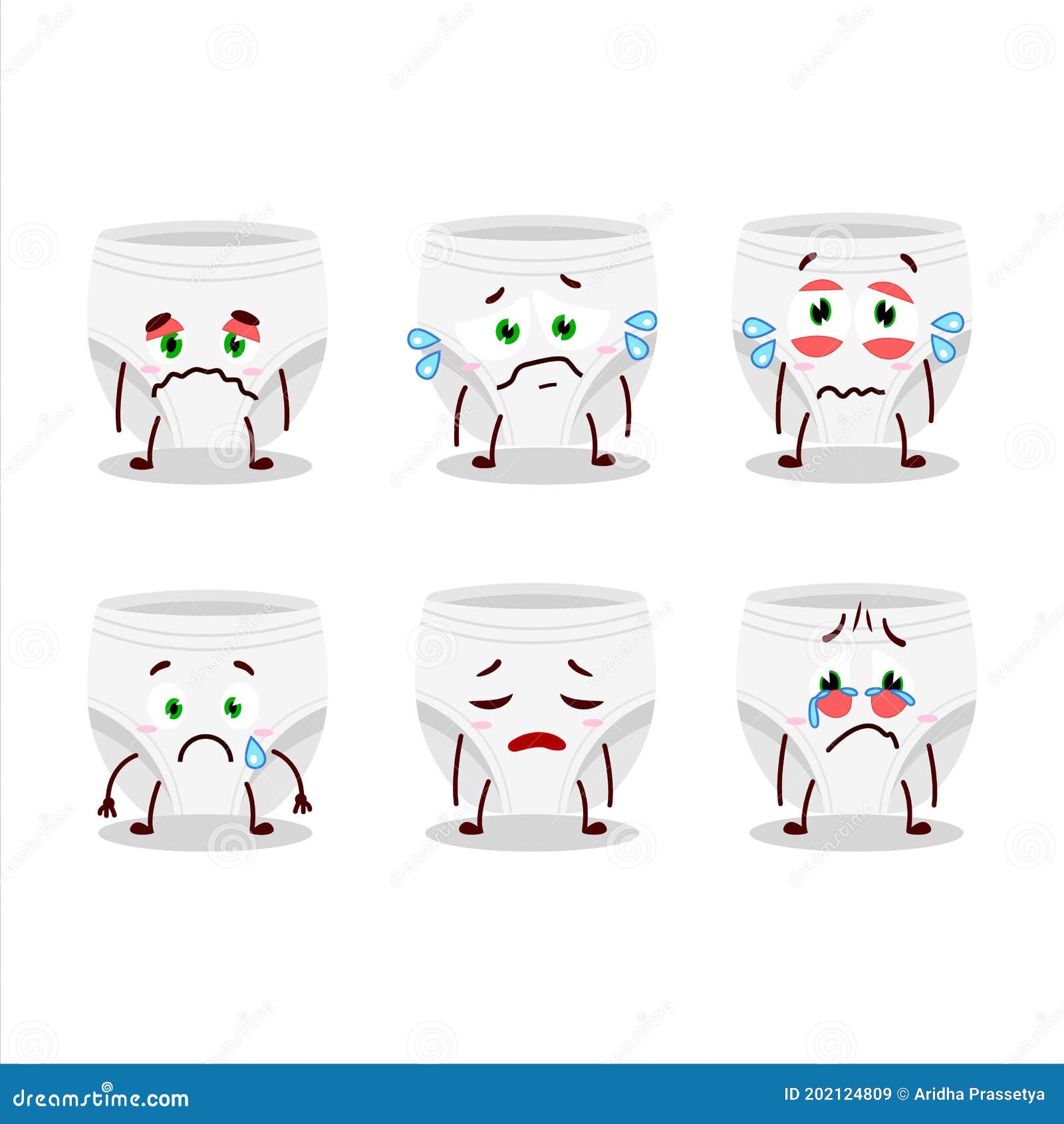 Baby In Diapers Sitting On The Floor Illustration Cute Cartoon ...