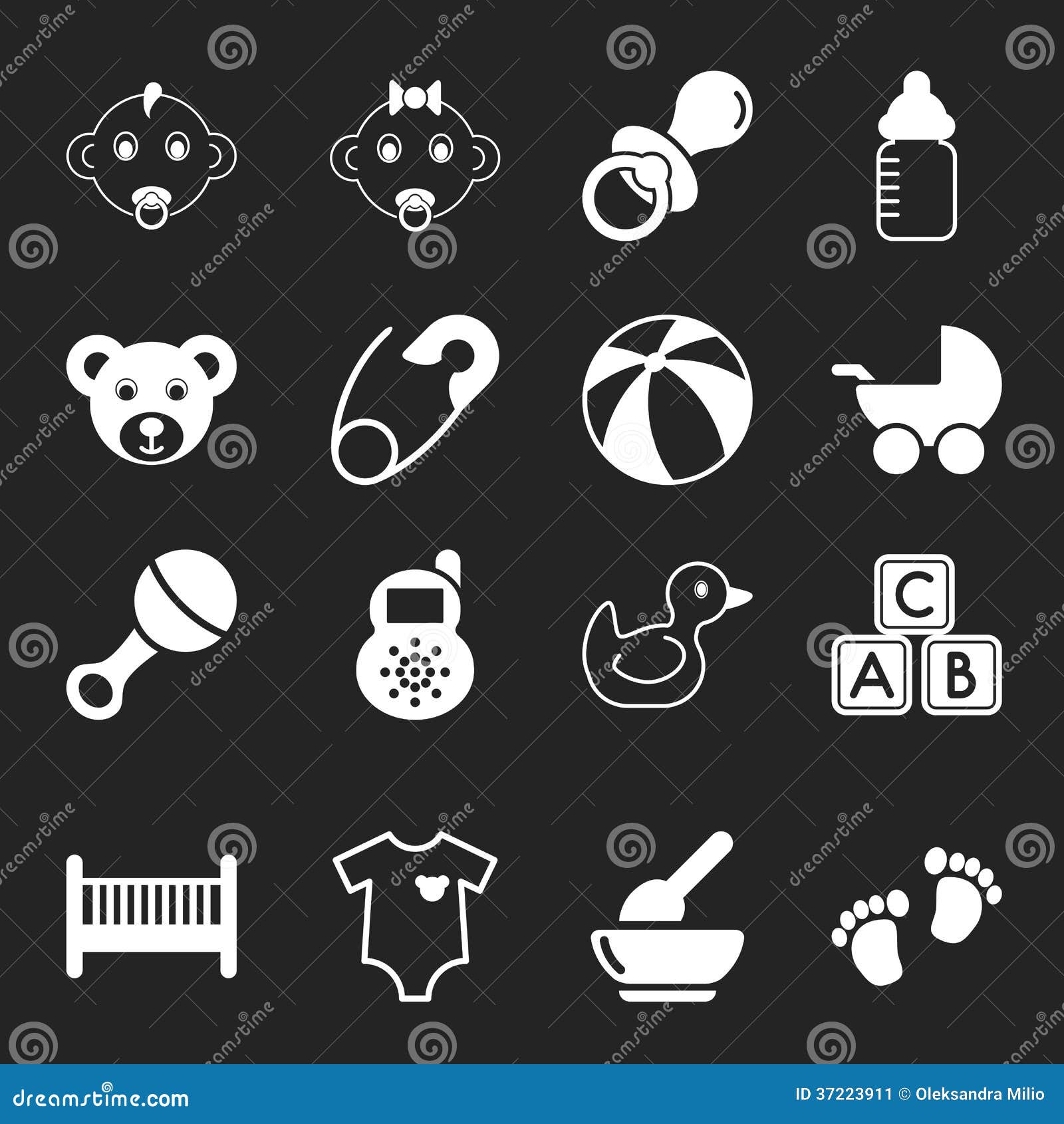 White Baby Icons stock vector. Illustration of ingest - 37223911