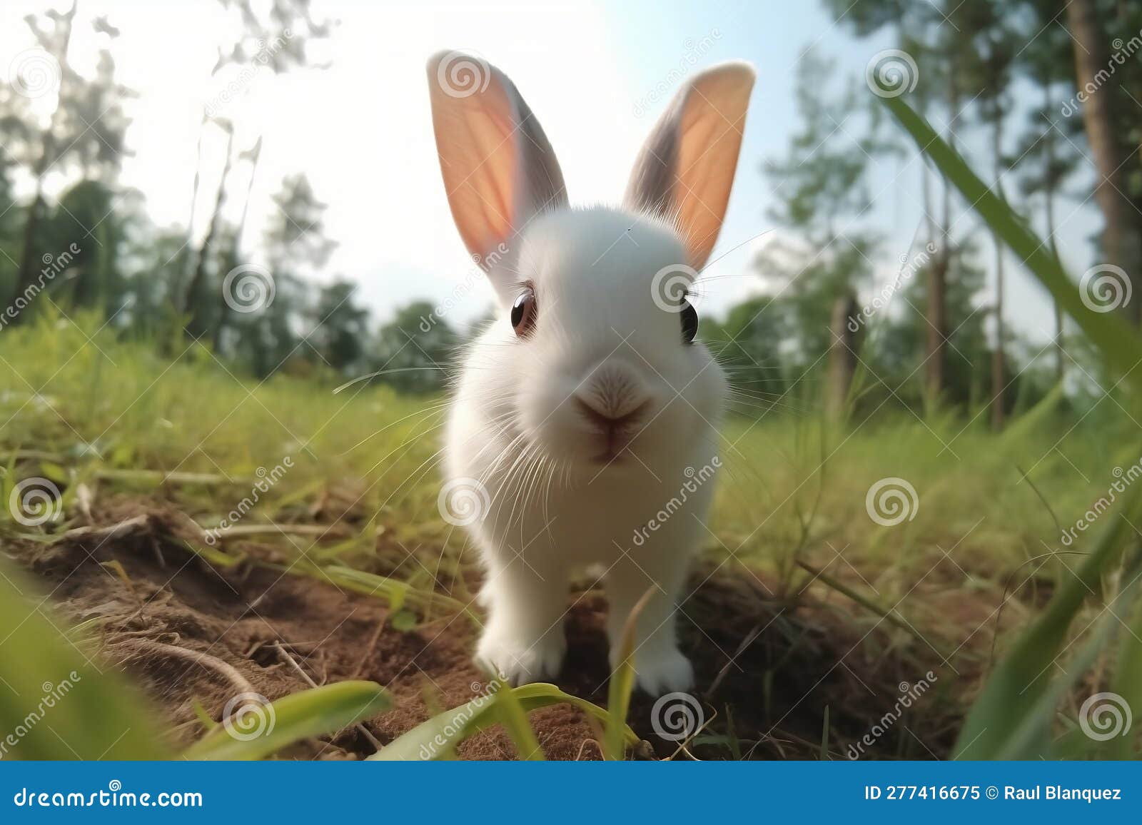 Curious white baby rabbit stock illustration. Illustration of venturing ...