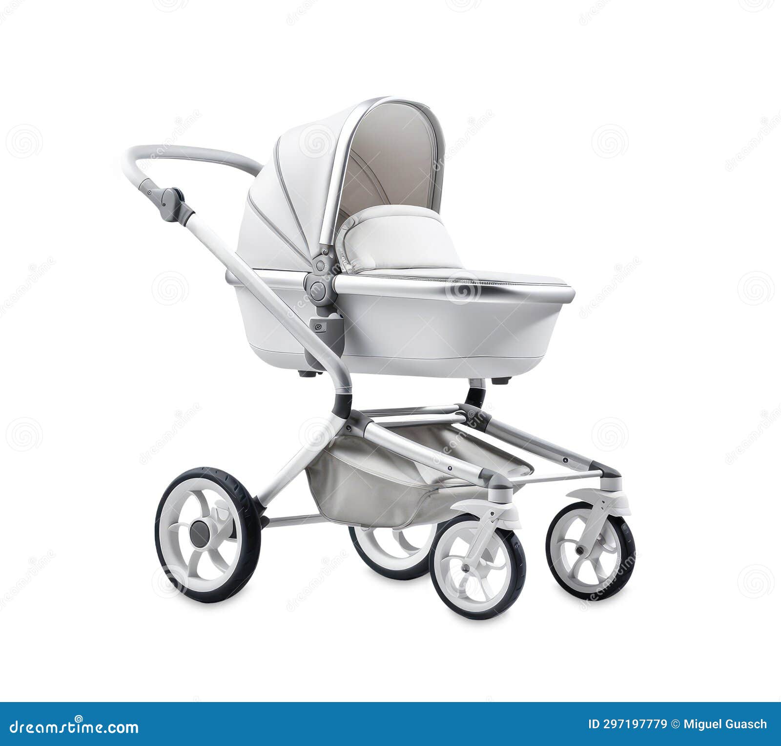 White Baby Stroller Isolated from White Background Stock Illustration ...