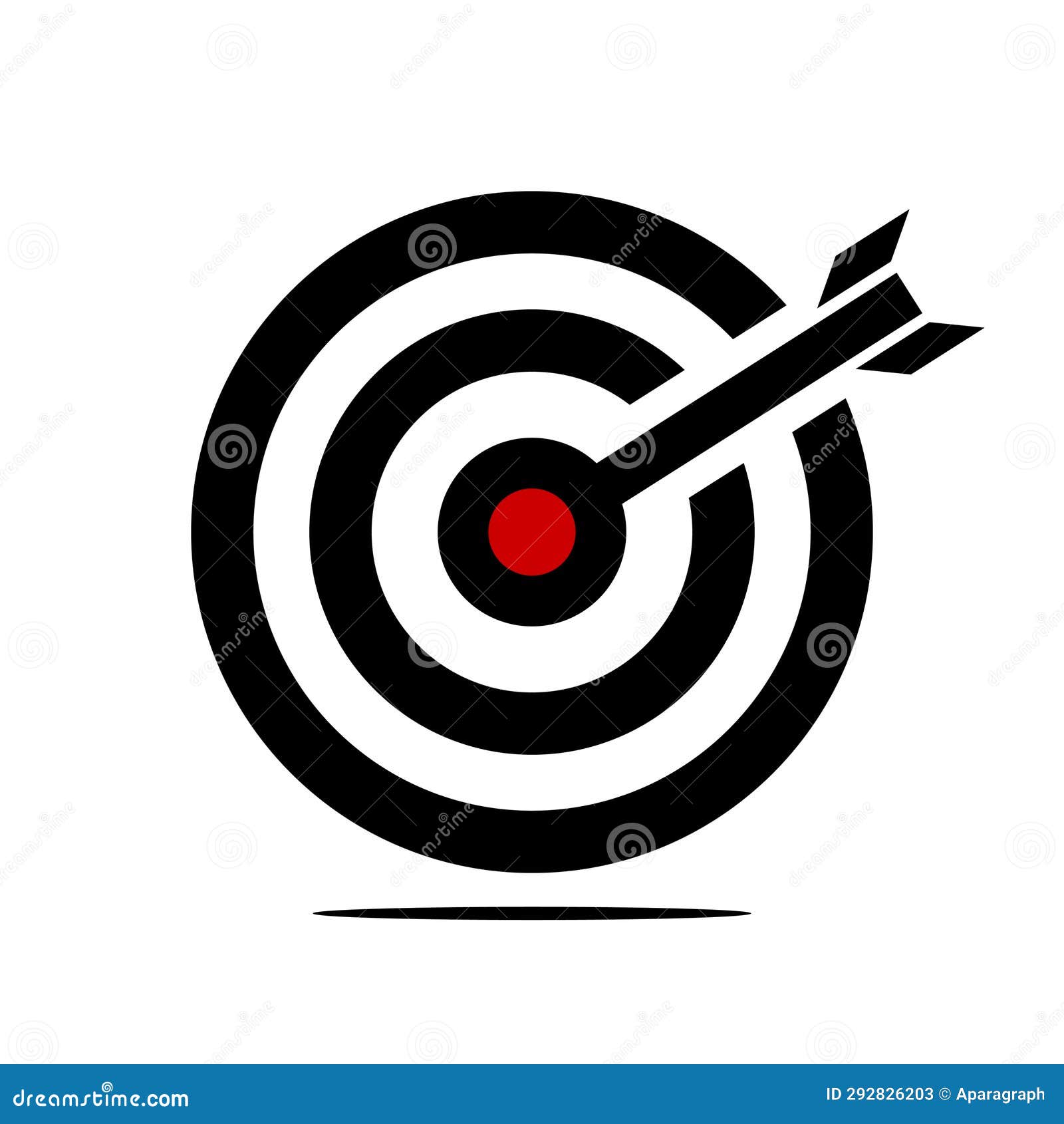 White Back Arrow on Red Target Icon Stock Vector - Illustration of game ...