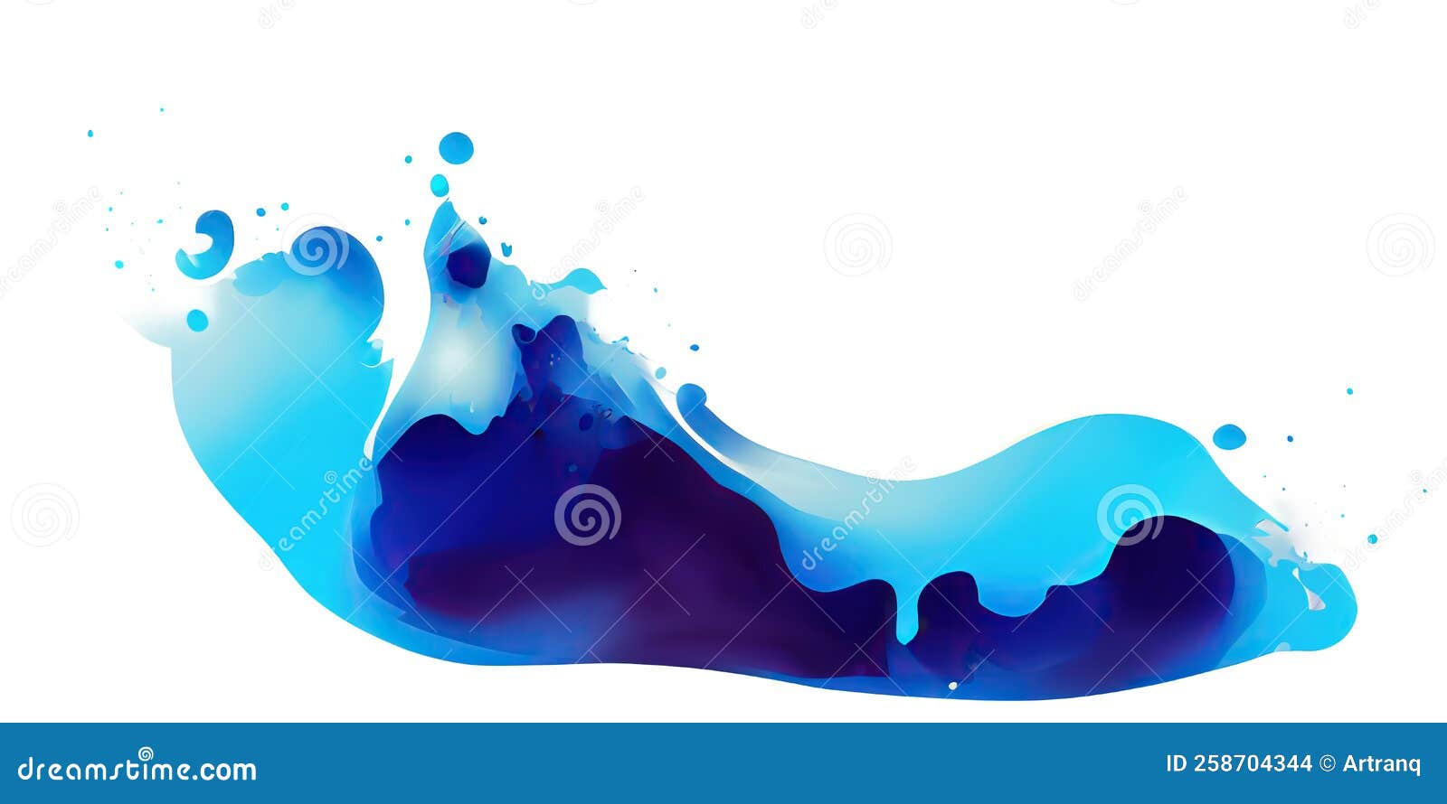 A White Backdrop with a Blue Gradient Dab of Paint. Stock Illustration ...