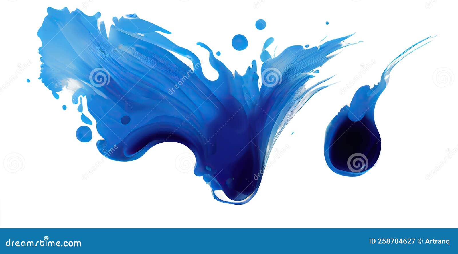 A White Backdrop with a Blue Gradient Dab of Paint. Stock Illustration ...