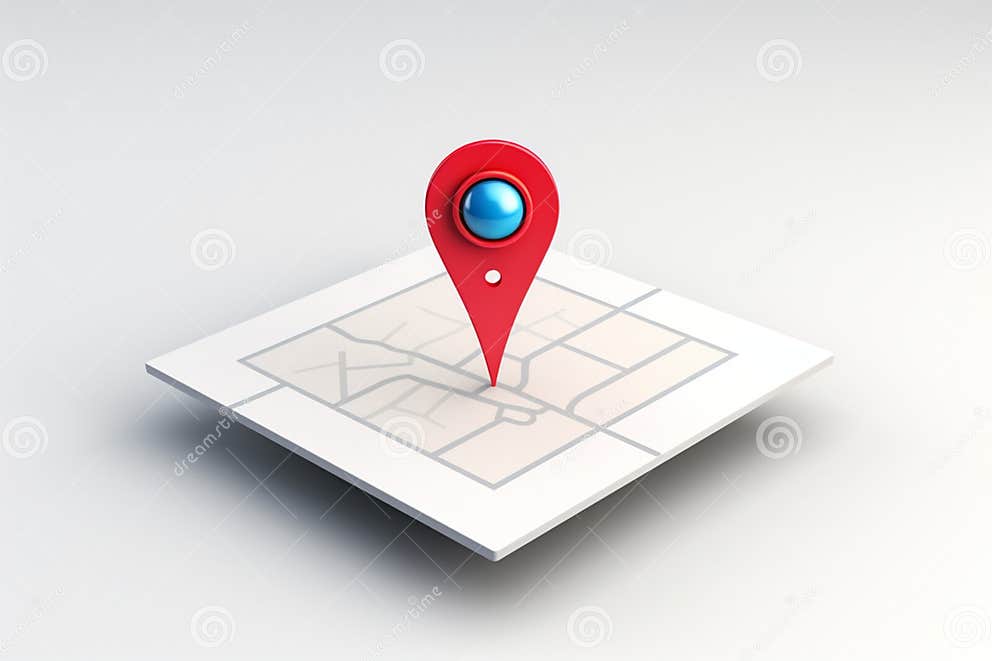 White Backdrop. 3D Pointer Marks Spot, Indicating Precise Location ...