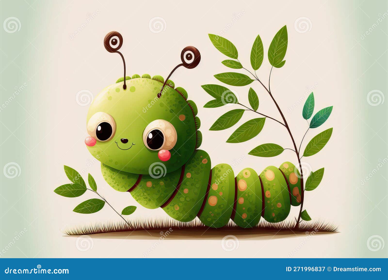 A White Backdrop with an Illustration of a Lovely Caterpillar Stock ...
