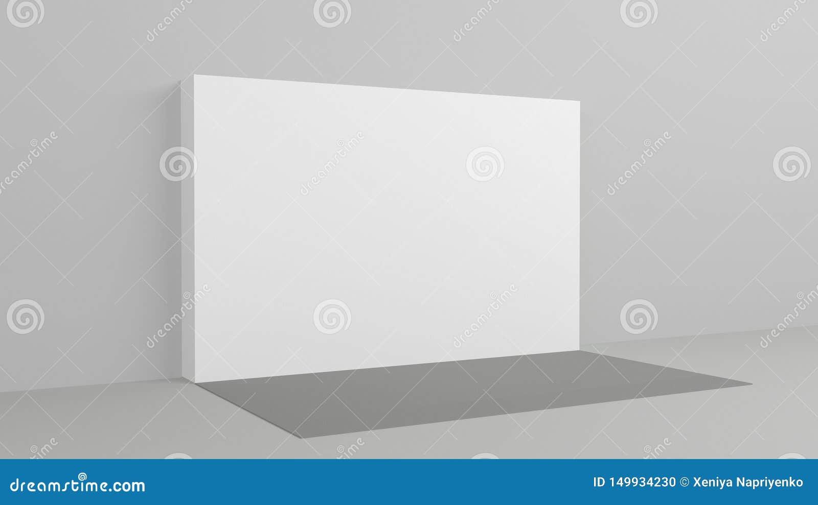 White Backdrop 3x5 Meters in Room with Grey Paint on Wall. 3d Render ...