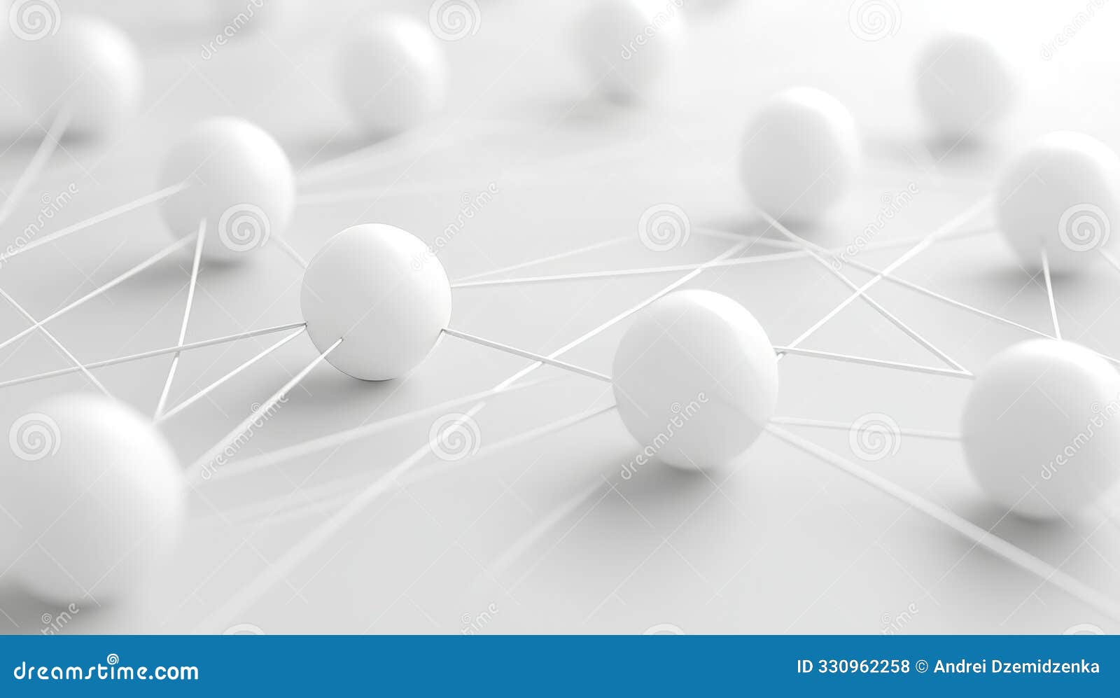 On a White Background, an Abstract White Network Structure is Shown ...