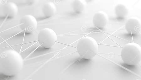 On a White Background, an Abstract White Network Structure is Shown ...