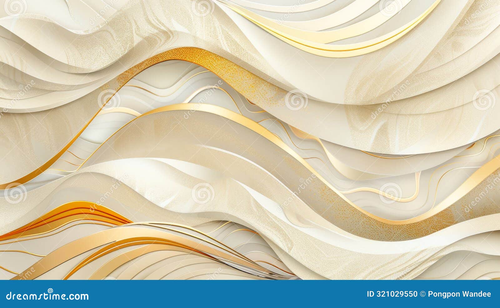 A White Background with Abstract, Wavy Gold Lines Smooth and Flowing ...