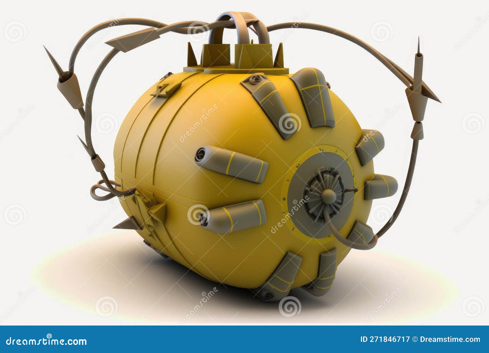 On a White Background, an Aerial Bomb Stock Illustration - Illustration ...
