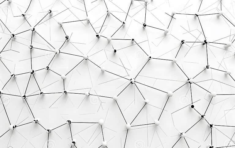 Abstract Geometric Network Pattern with Hexagons Stock Illustration ...