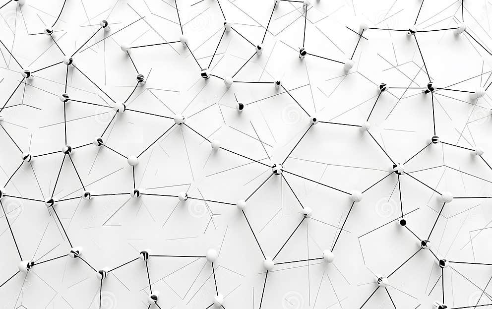 Abstract Geometric Network Pattern with Hexagons Stock Illustration ...