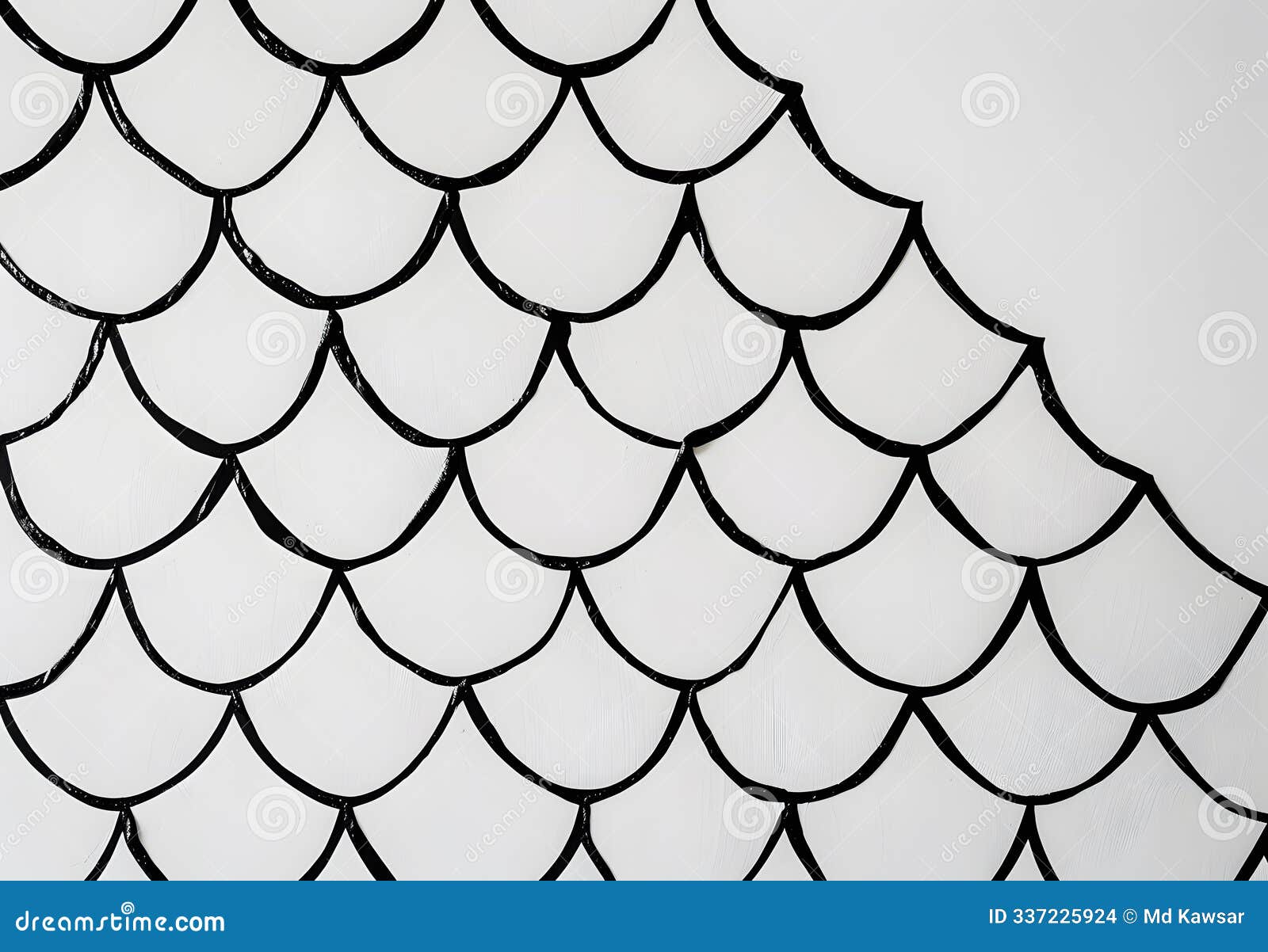 Black Line Fish Scale Pattern on White Wall Stock Illustration ...