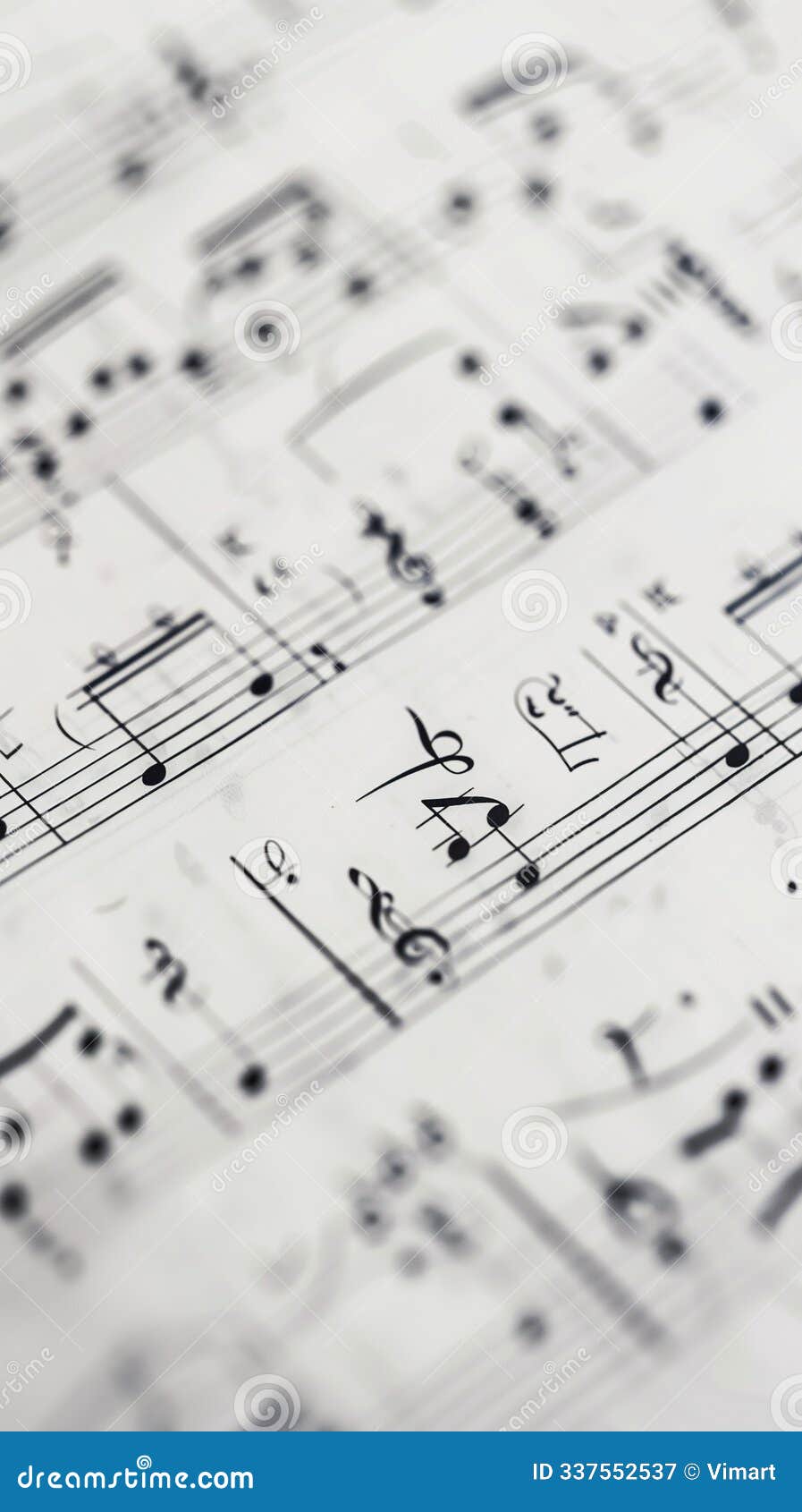 White Background with Black Music Notes and Symbols Flying in the Air ...